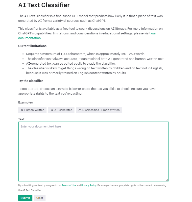 【ChatGPT】AIが生成した文章か判定するコピペチェックツール「AI Text Classifier」 | prtn-blog