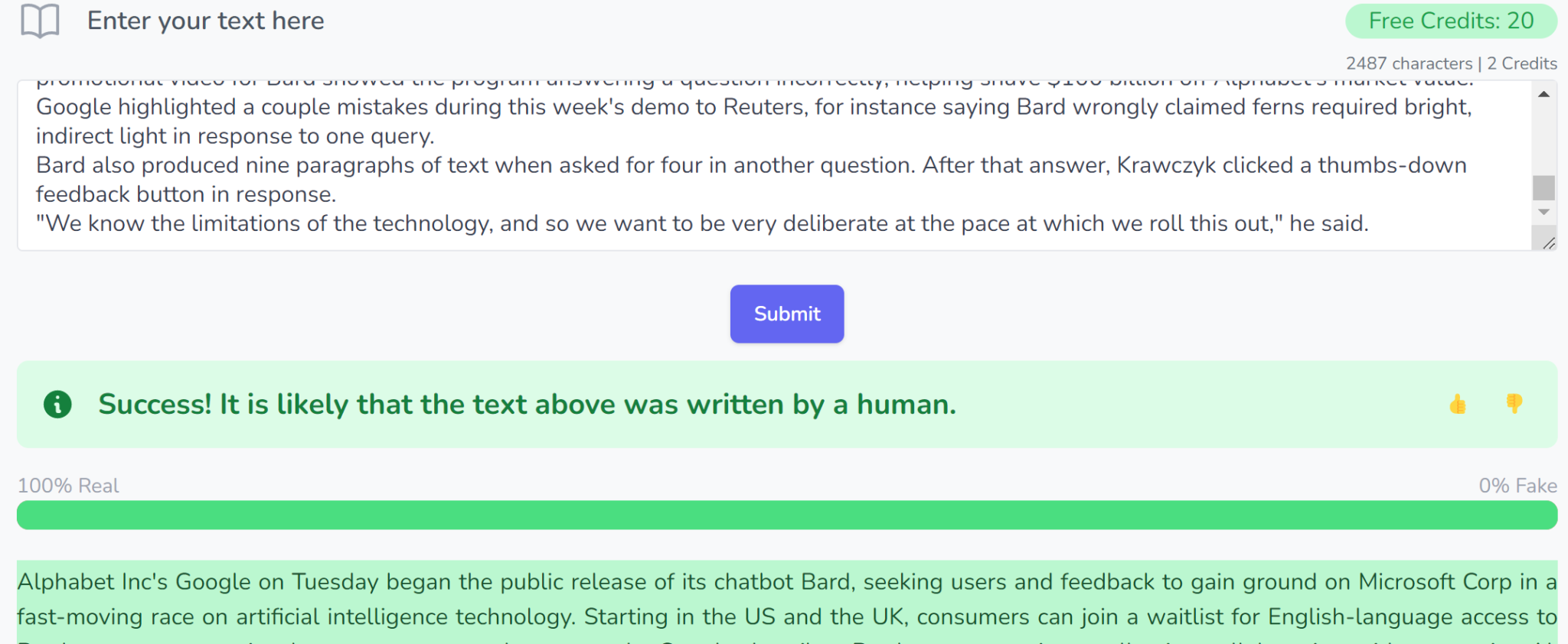 「GPTKit」でChatGPTが生成した文章かどうかを判定する | prtn-blog