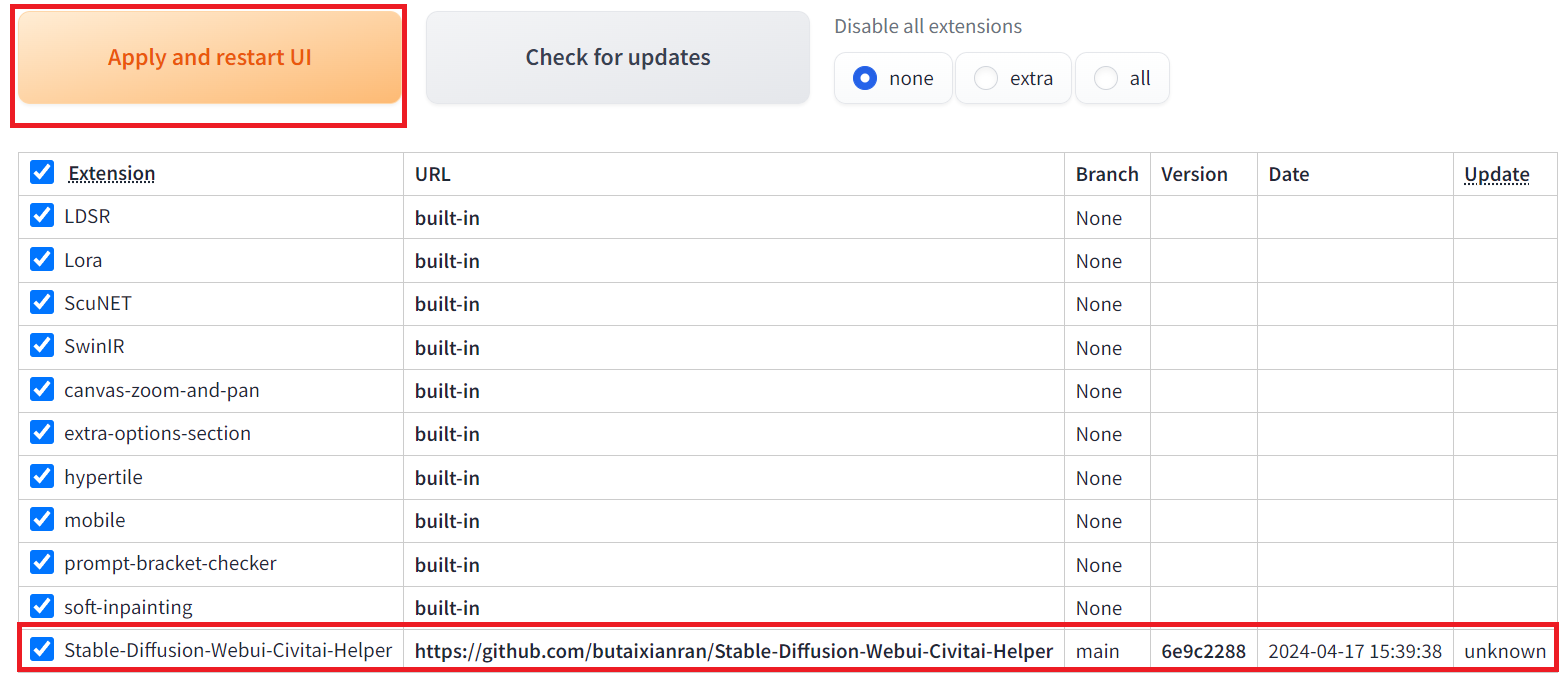 Stable Diffusionの拡張機能「Civitai Helper」でモデル管理を簡単にしよう | prtn-blog