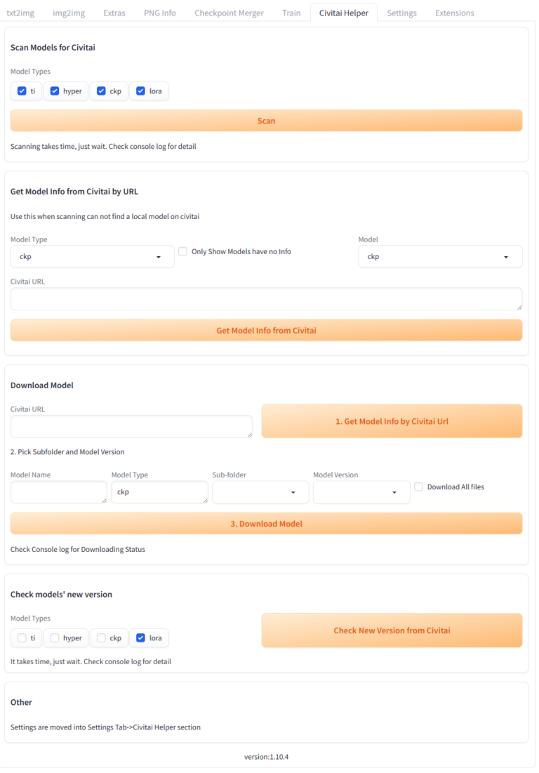 Stable Diffusionの拡張機能「Civitai Helper」でモデル管理を簡単にしよう | prtn-blog
